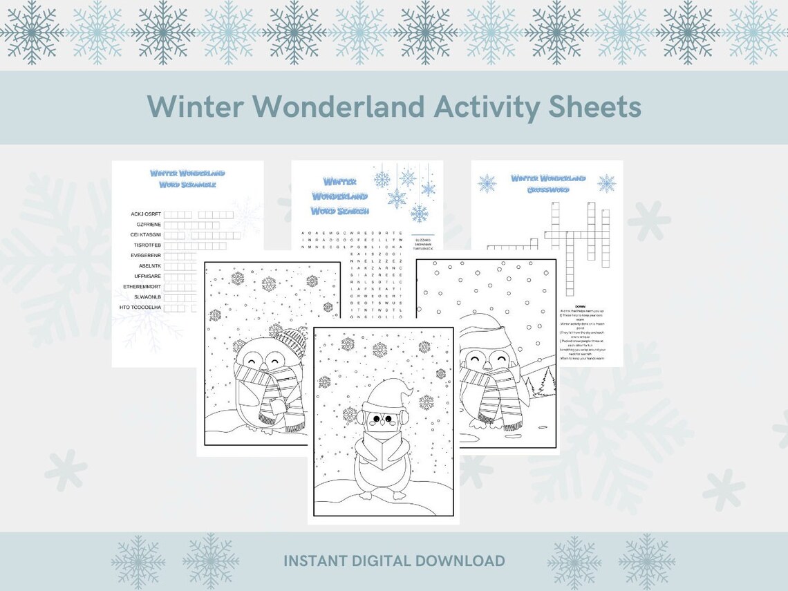 Winter Activity Printable, Christmas Activity Printable, New Year ...