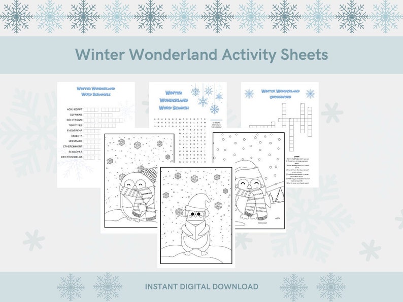 Winter Activity Printable, Christmas Activity Printable, New Year ...
