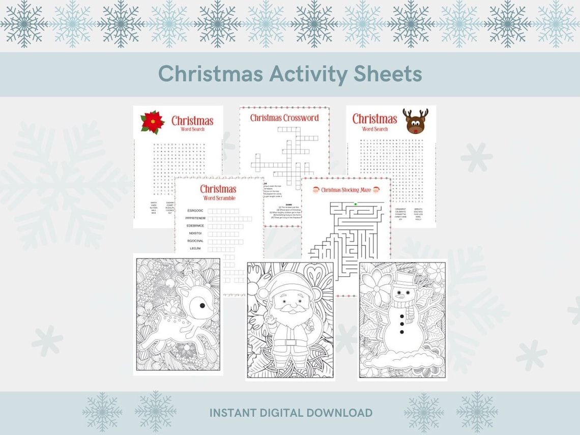 Winter Activity Printable, Christmas Activity Printable, New Year ...