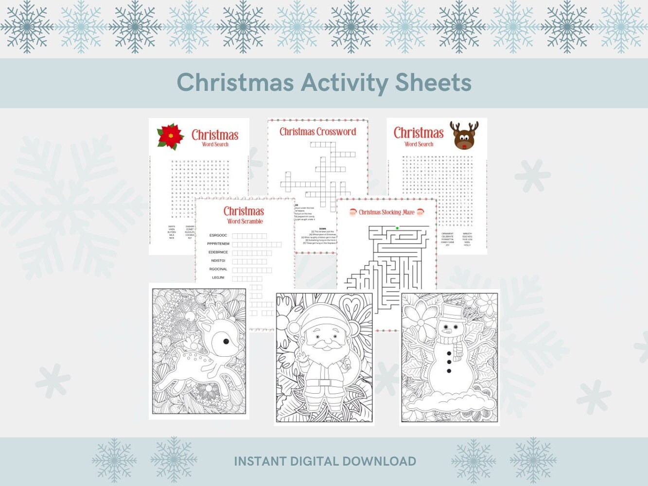 Winter Activity Printable, Christmas Activity Printable, New Year ...