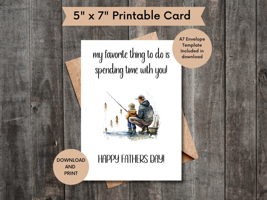 Father's Day Printable Card/fishing Dad/instant Download Pdf/digital ...