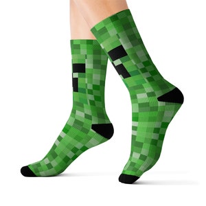 Creeper Sublimation Socks Minecraft for Adults and Kids Gaming ...