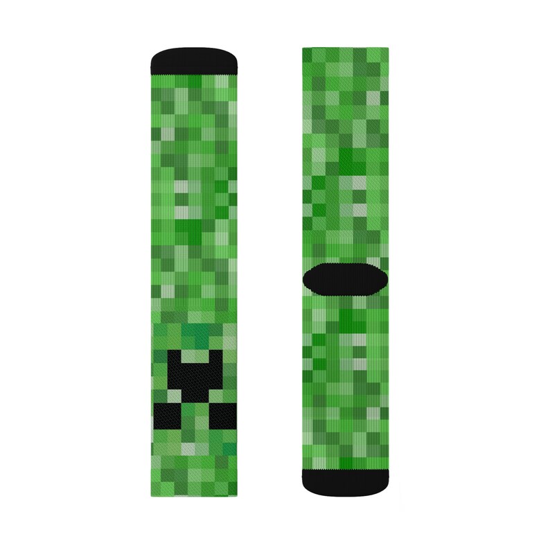 Creeper Sublimation Socks Minecraft for Adults and Kids Gaming ...
