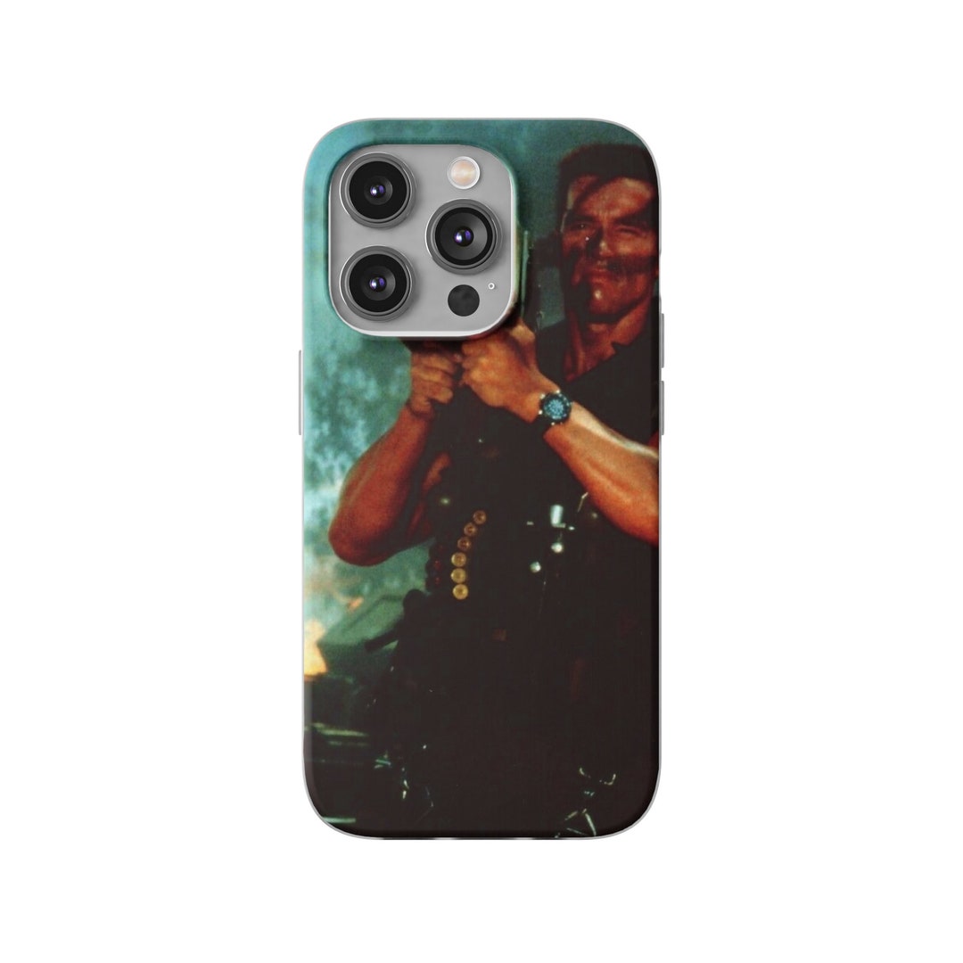 Arnold Schwarzenegger Commando Rocket Launcher Flexi Phone Case Funny ...