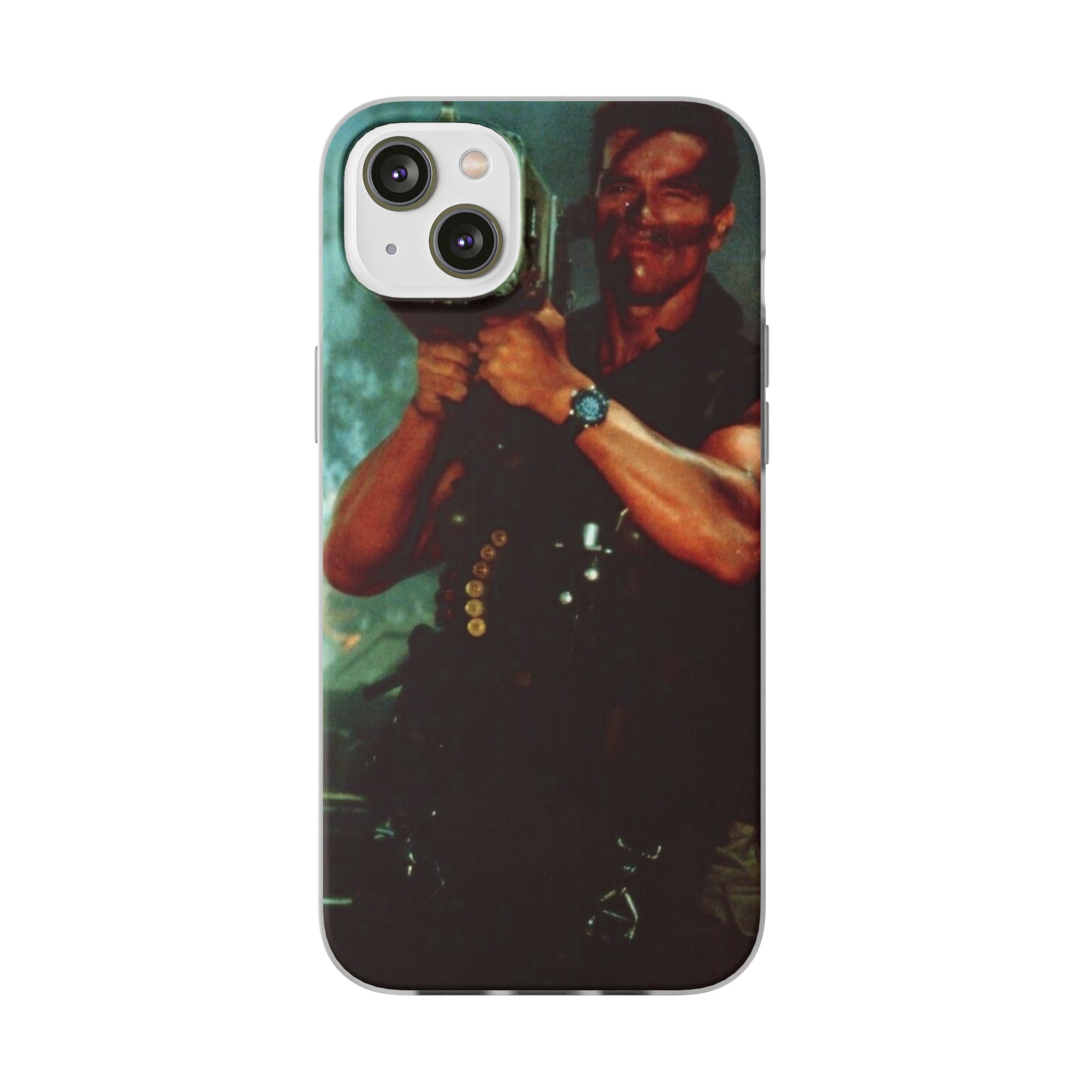 Arnold Schwarzenegger Commando Rocket Launcher Flexi Phone Case Funny ...