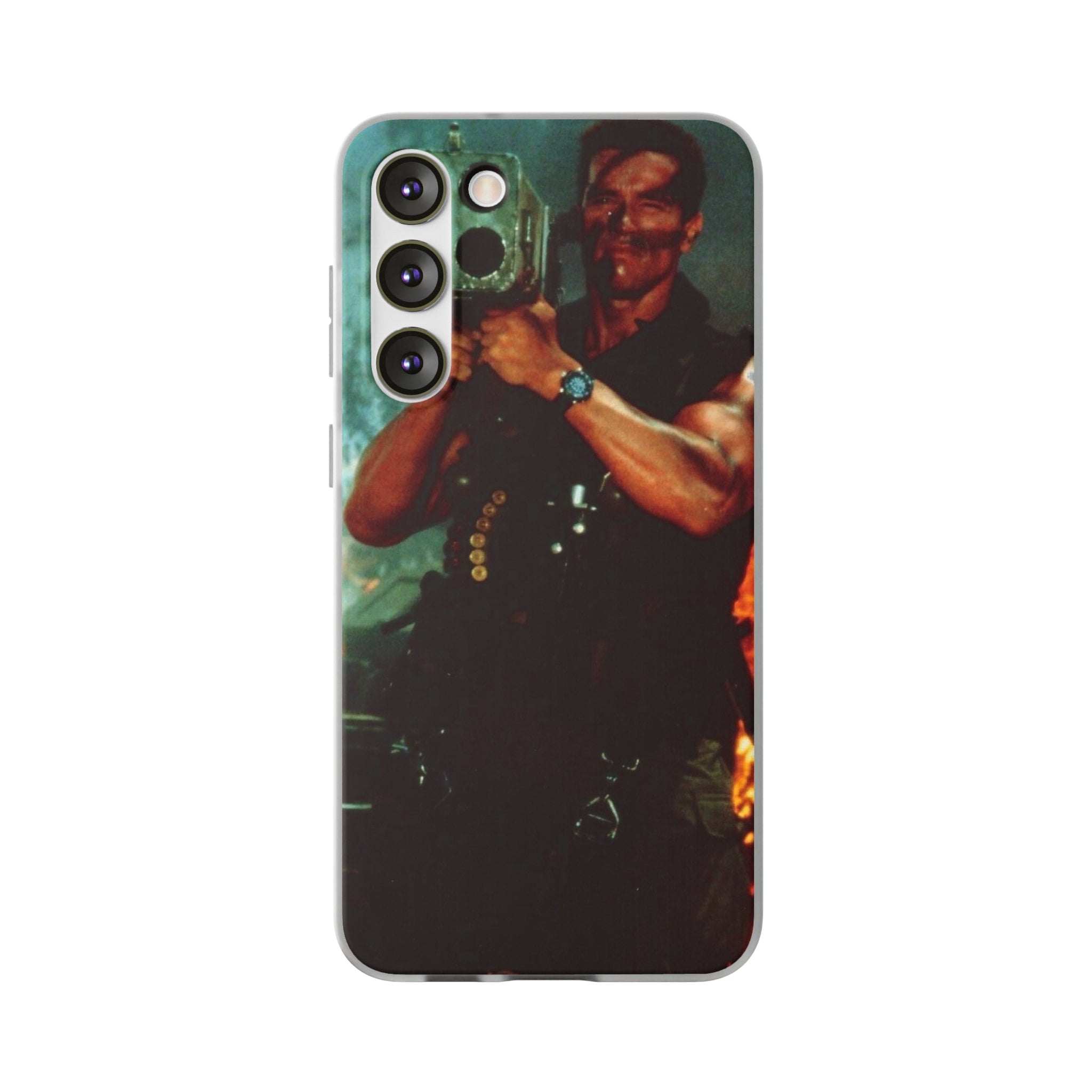 Arnold Schwarzenegger Commando Rocket Launcher Flexi Phone Case Funny ...
