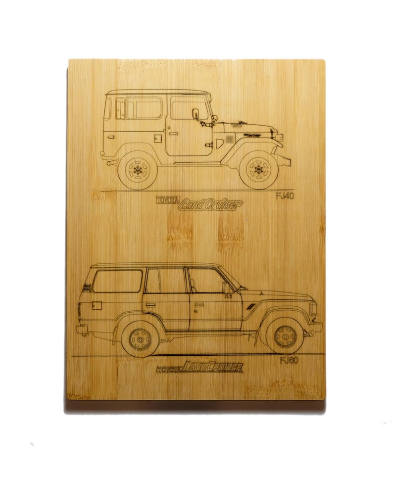 Toyota Land Cruiser FJ40 FJ60 - Laser Engraved Bamboo 9" X 12" Size - Etsy