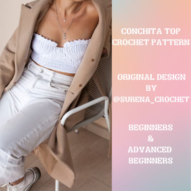 Conchita Corset Bustier Top Crochet Pattern (IN ENGLISH) - Etsy