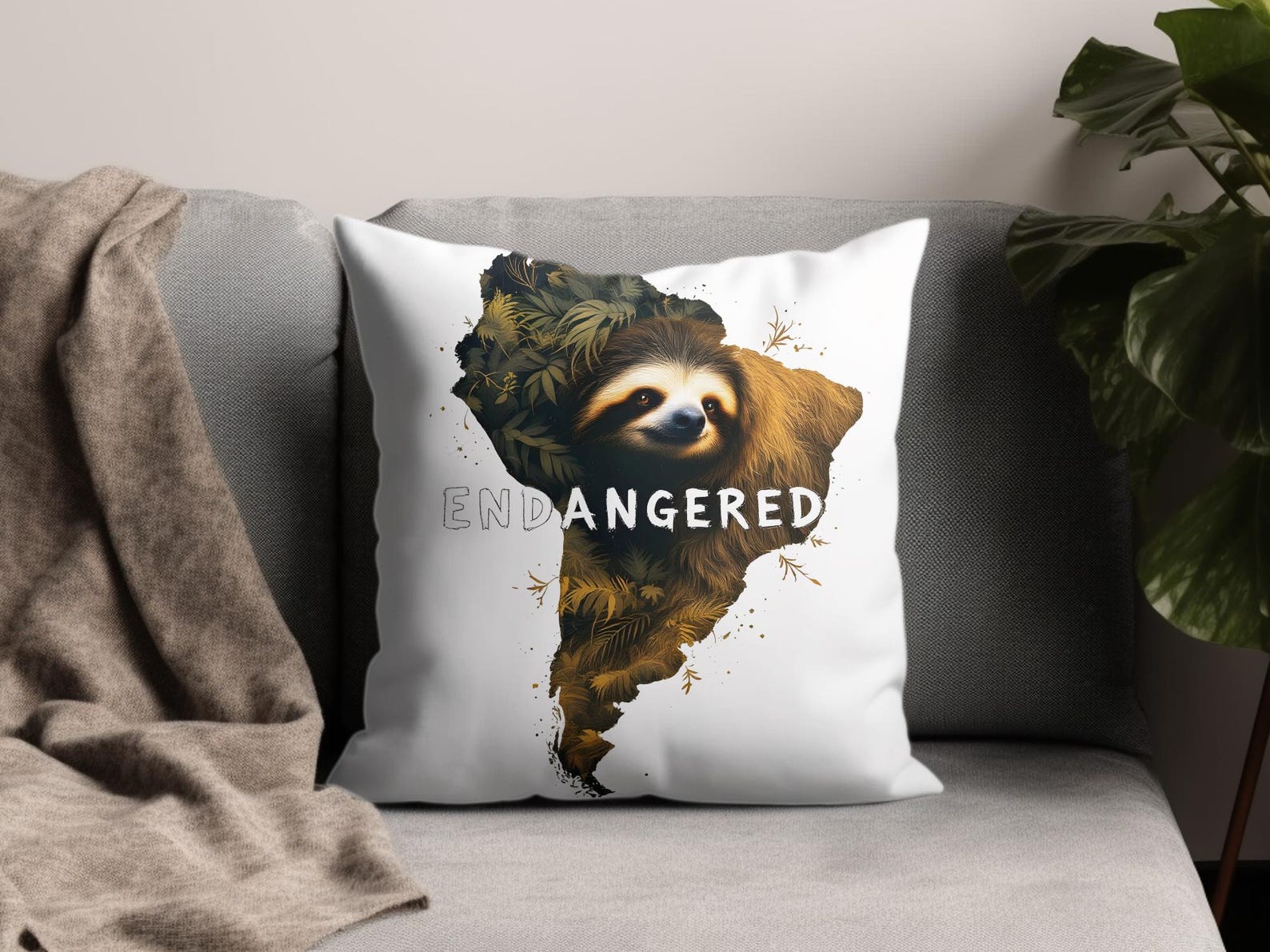 Endangered Sloth PNG | South America Map, Jungle Foliage (digital ...
