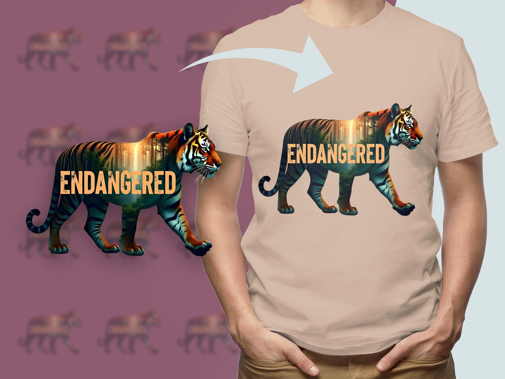 Sunda Tiger PNG: Jungle Animal Sublimation Clipart (300 DPI Transparent ...