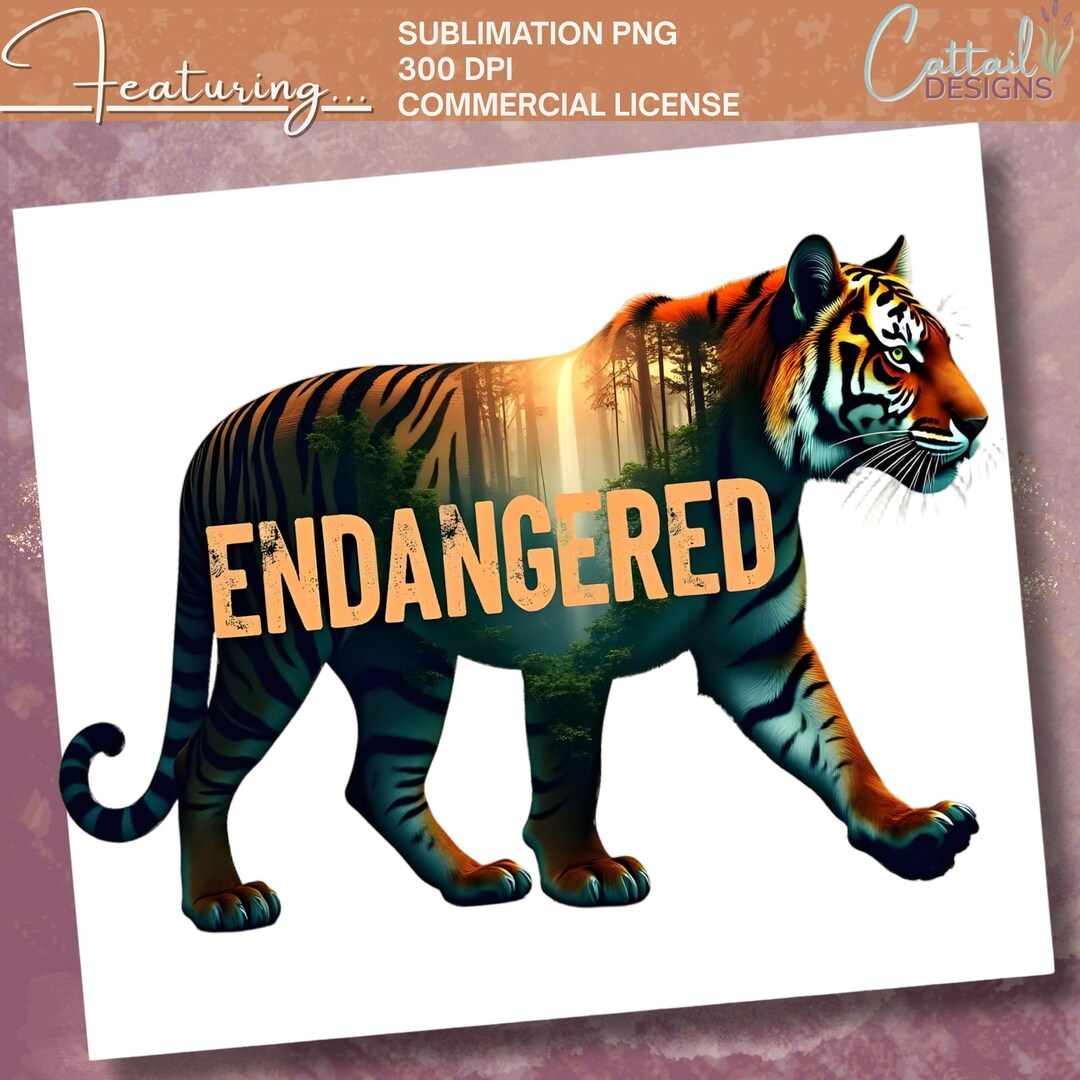 Sunda Tiger PNG: Jungle Animal Sublimation Clipart (300 DPI Transparent ...