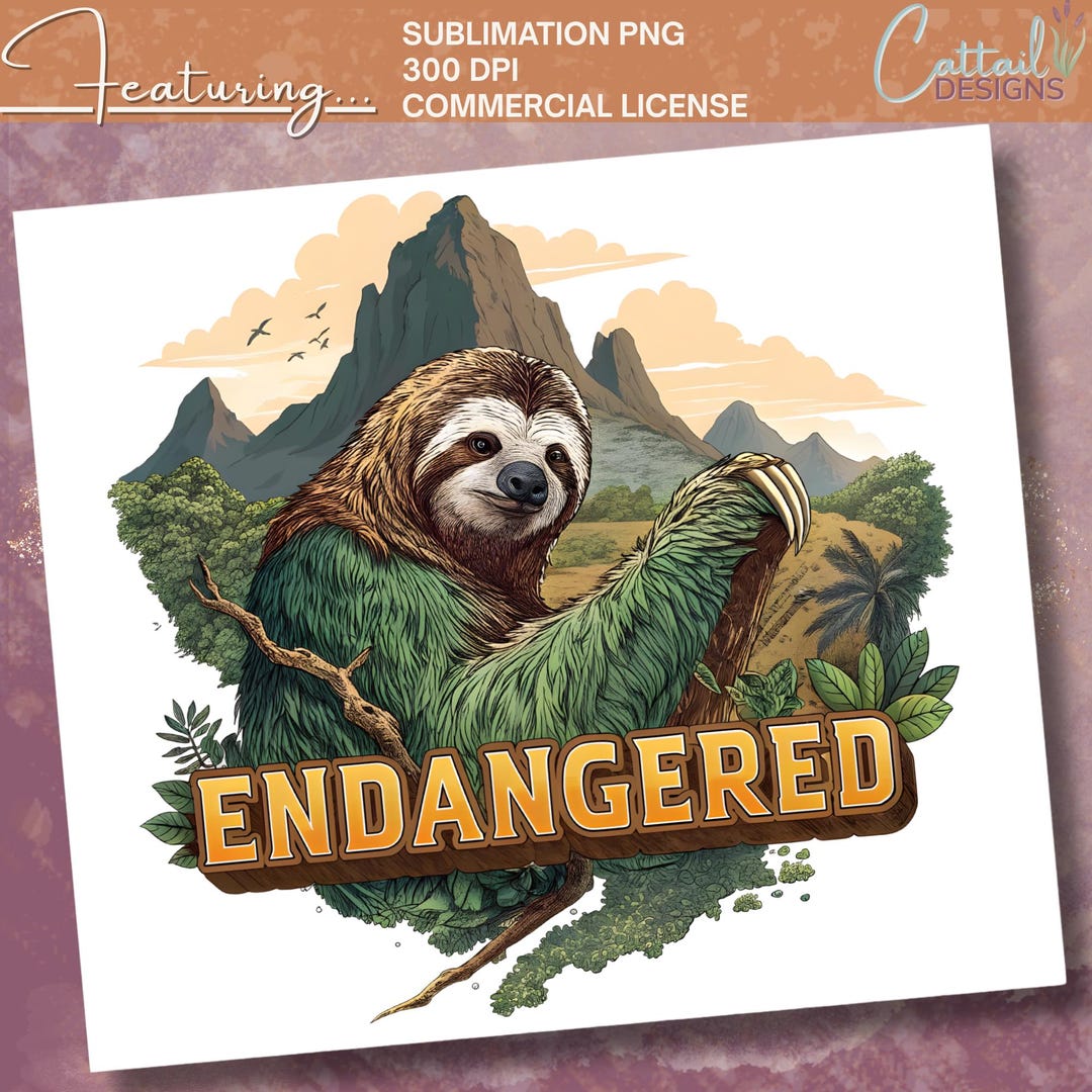 Endangered Sloth PNG: South America Map Art, Jungle Animal Clipart ...