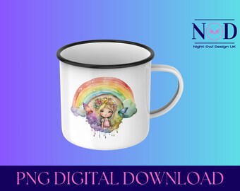 Fairy Princess Rainbow PNG Design File Sublimation Instant Download ...