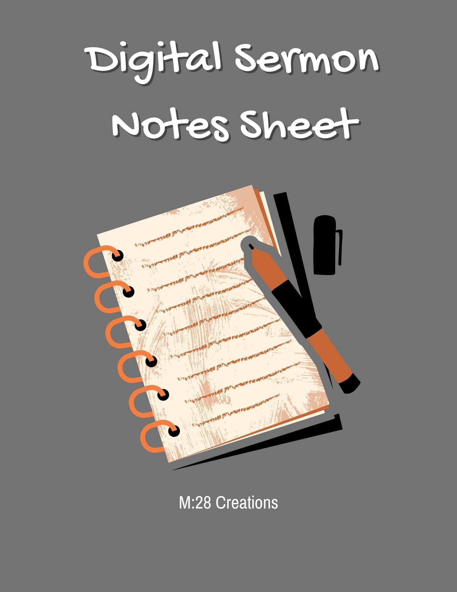 Digital Sermon Notes Sheet - Etsy