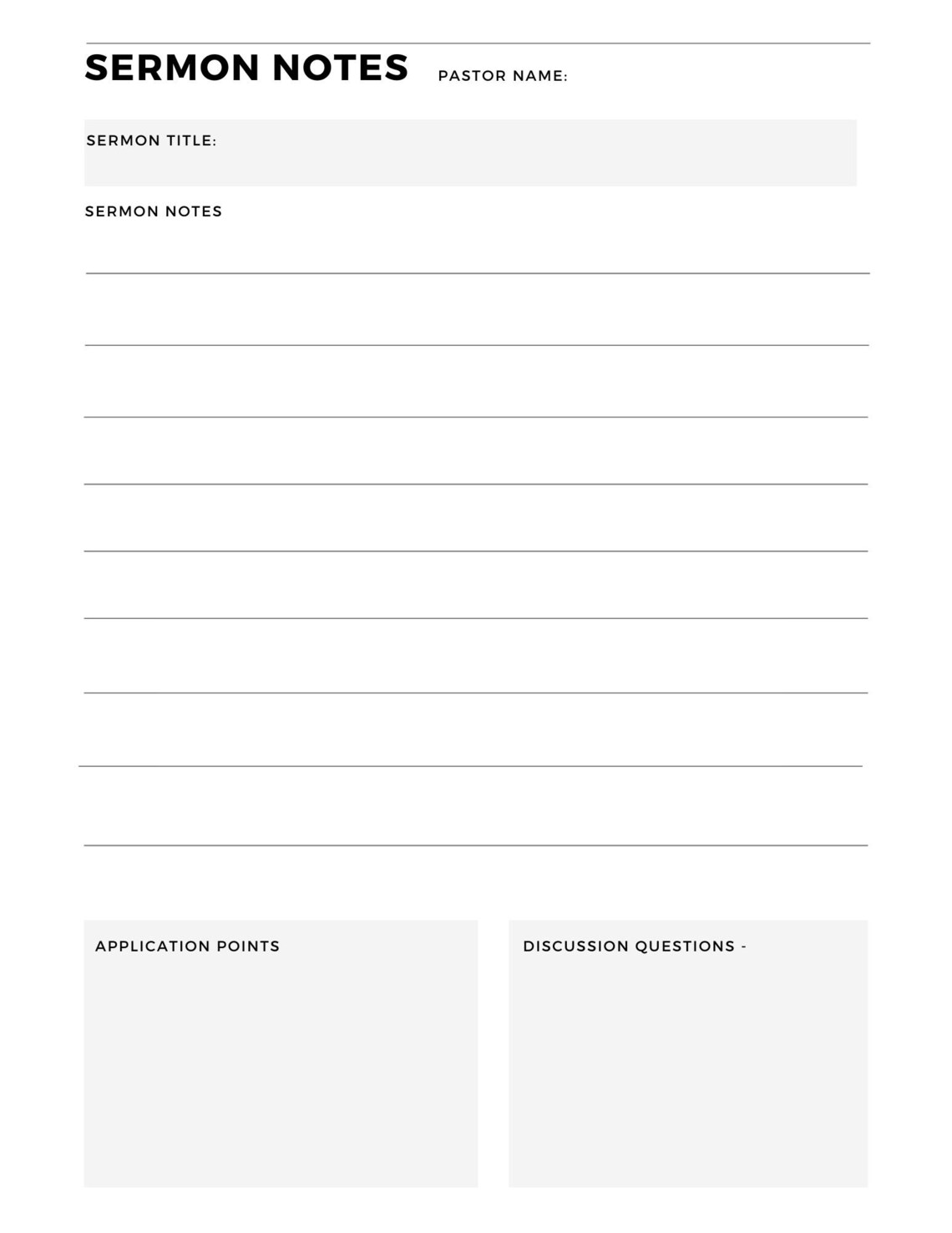 Digital Sermon Notes Sheet - Etsy