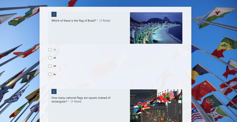 Flags of the World - M365 Forms Team Building Quiz Prefilled Template - Etsy