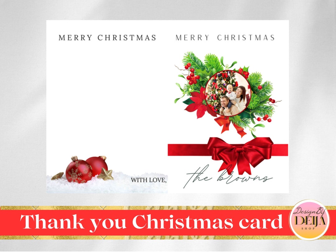 Printable Christmas Thank You Card Template DIY Canva Christmas Holiday ...