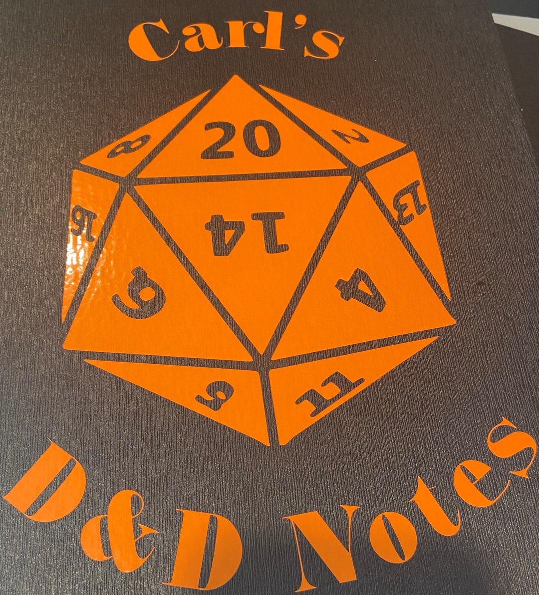 Dungeons and Dragons Notebook Decal customizable Name and - Etsy