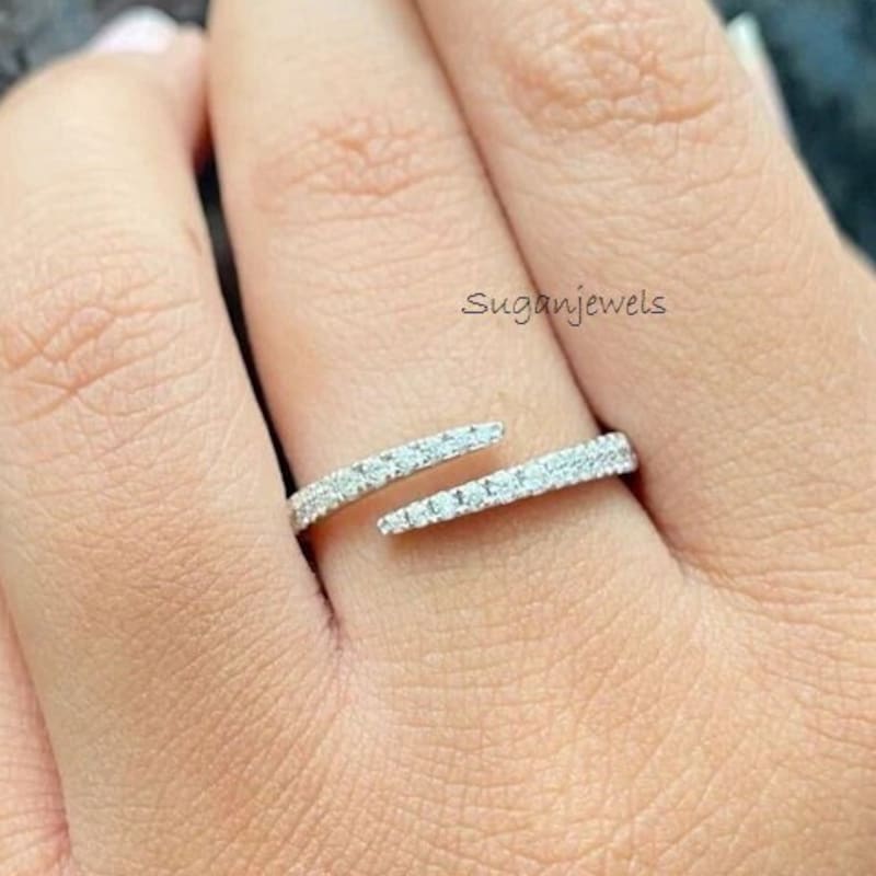 Wrap Pave Diamond Rings - Etsy