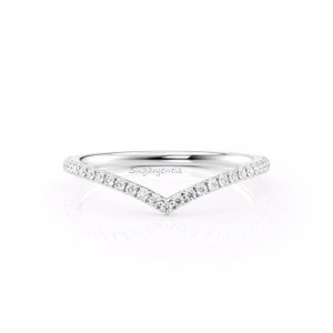 V Shaped Band, 1.5mm Moissanite Wedding Band for Women, V Shape Ring ...