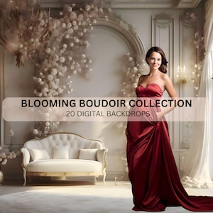 Vintage Boudoir Digital Backdrops: Floral Photography Overlays (20 PNG ...