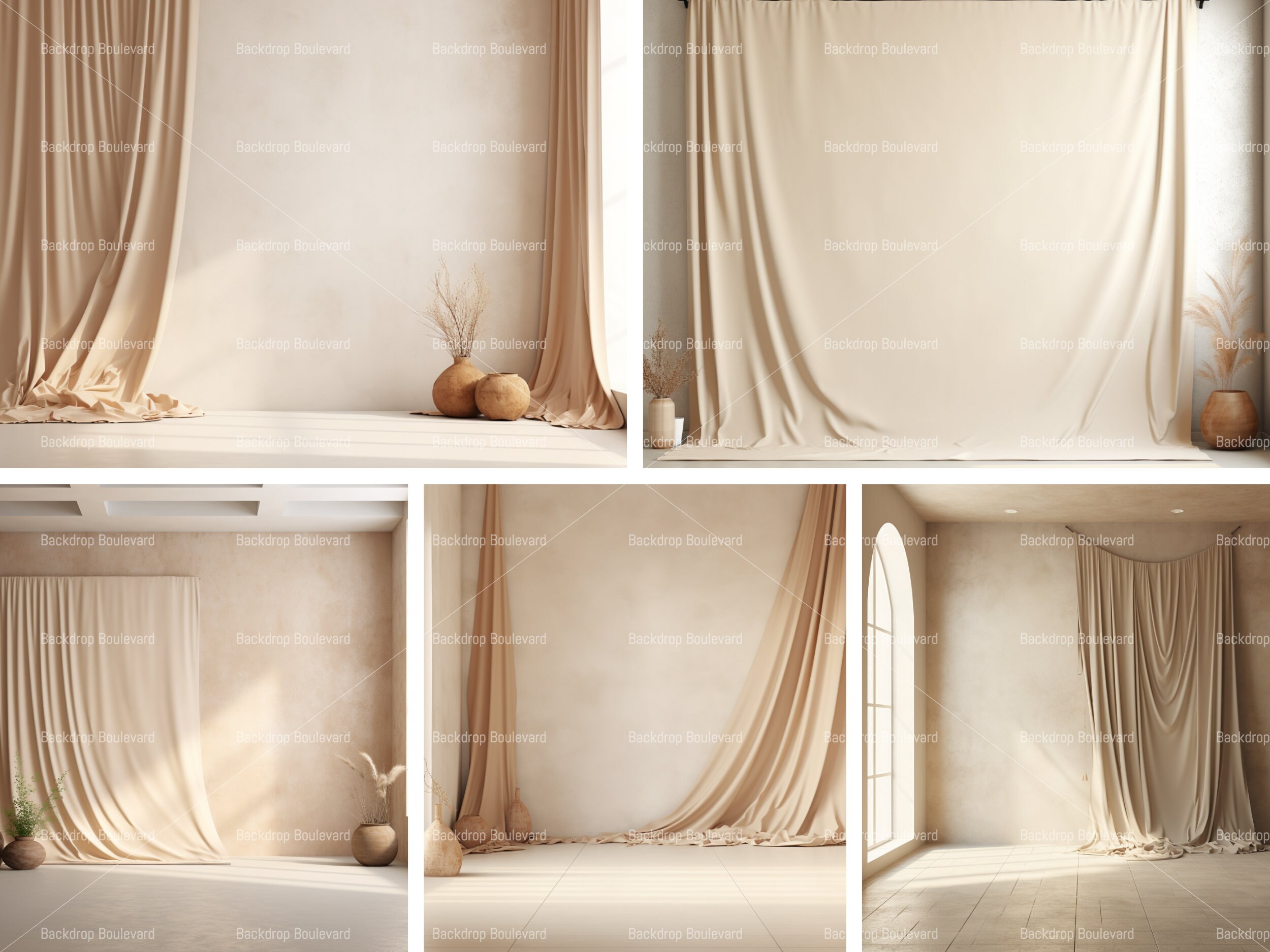 Beige Minimalist Digital Backdrops: Maternity Photography Overlays (PDF ...