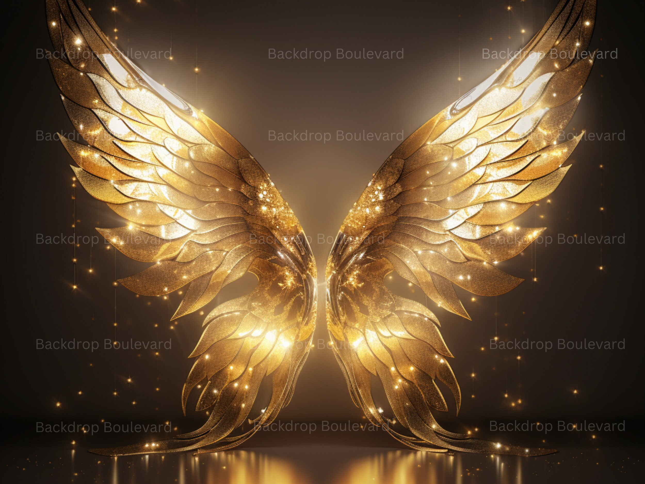 Gold Flame Angel Wings Overlay, Photography Backdrop (digital Download ...