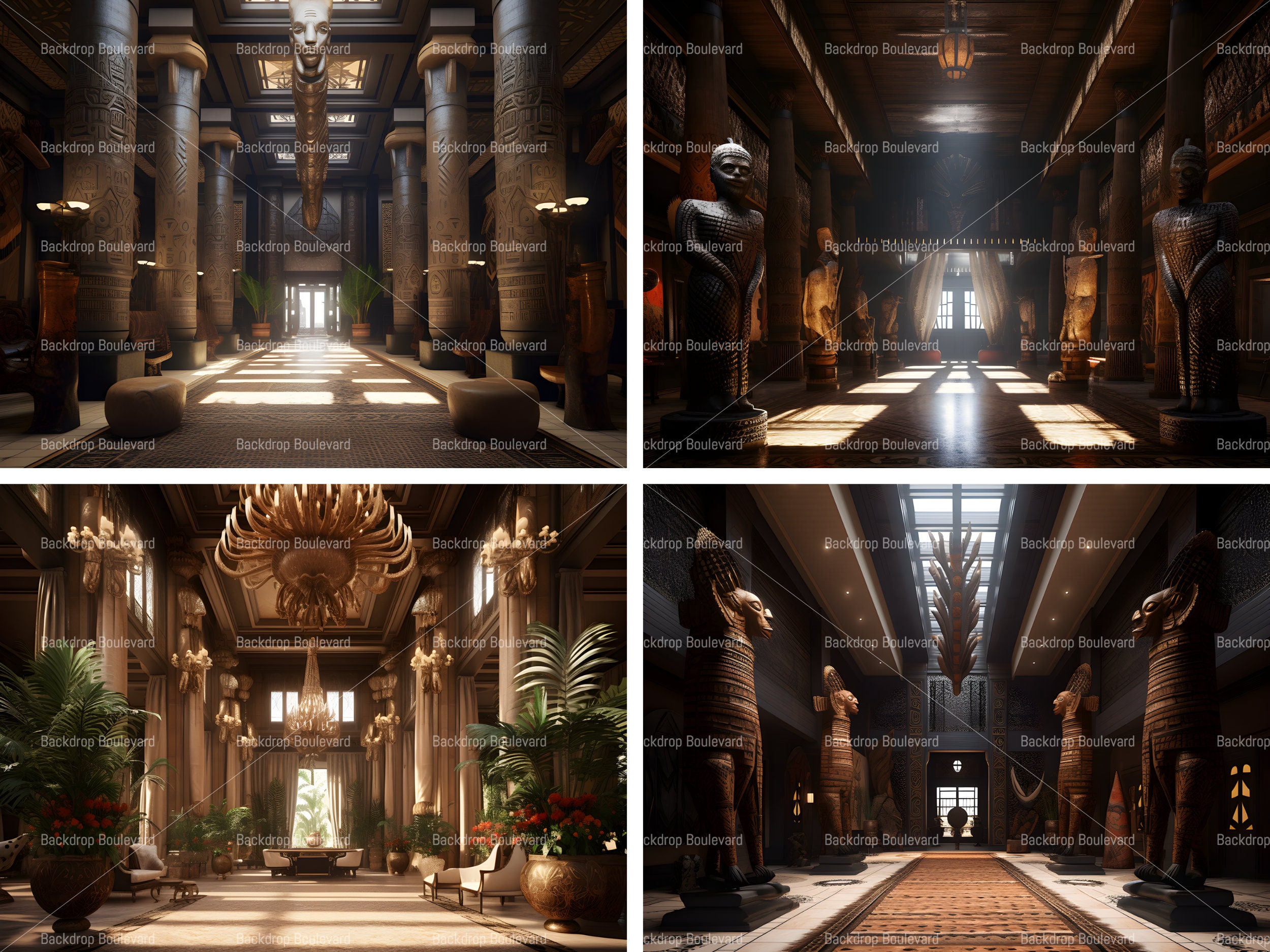 15 African Digital Backdrops, Photography Digital Background Overlays ...