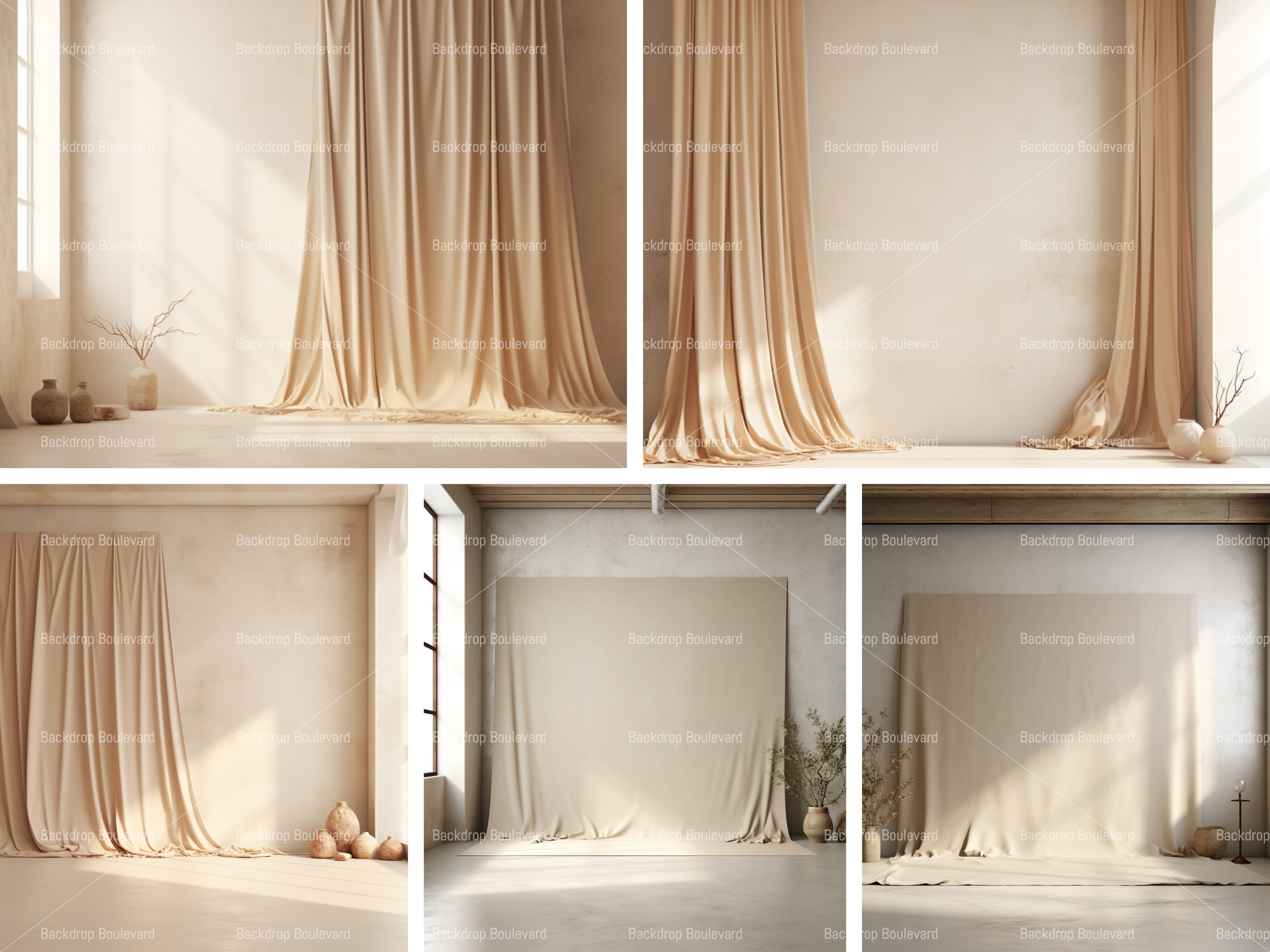 Beige Minimalist Digital Backdrops: Maternity Photography Overlays (PDF ...