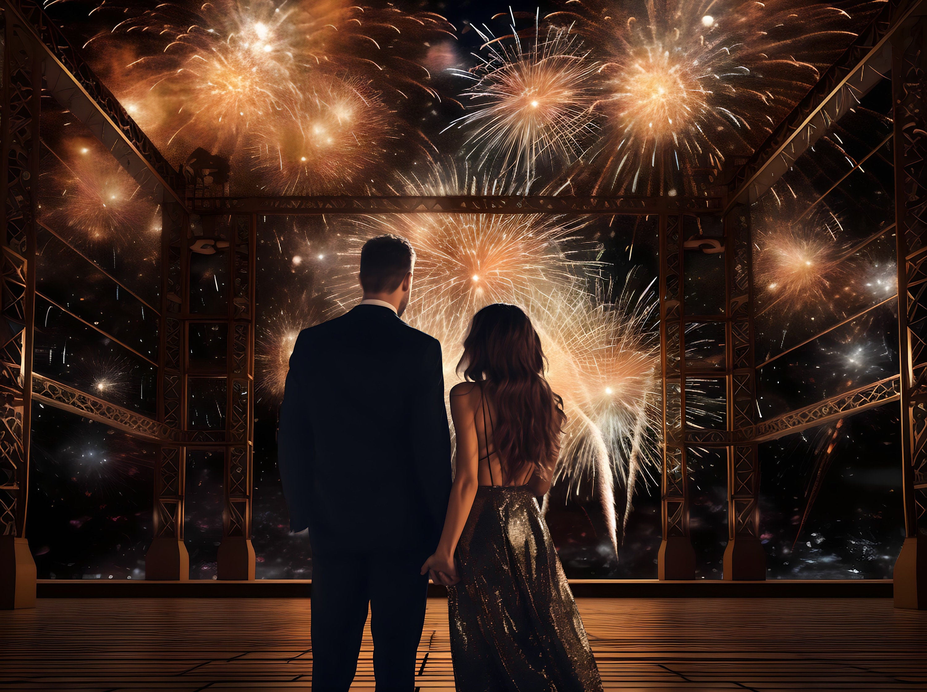 5 Digital Fireworks Digital Backdrops for Photos / New Year's Backdrop ...