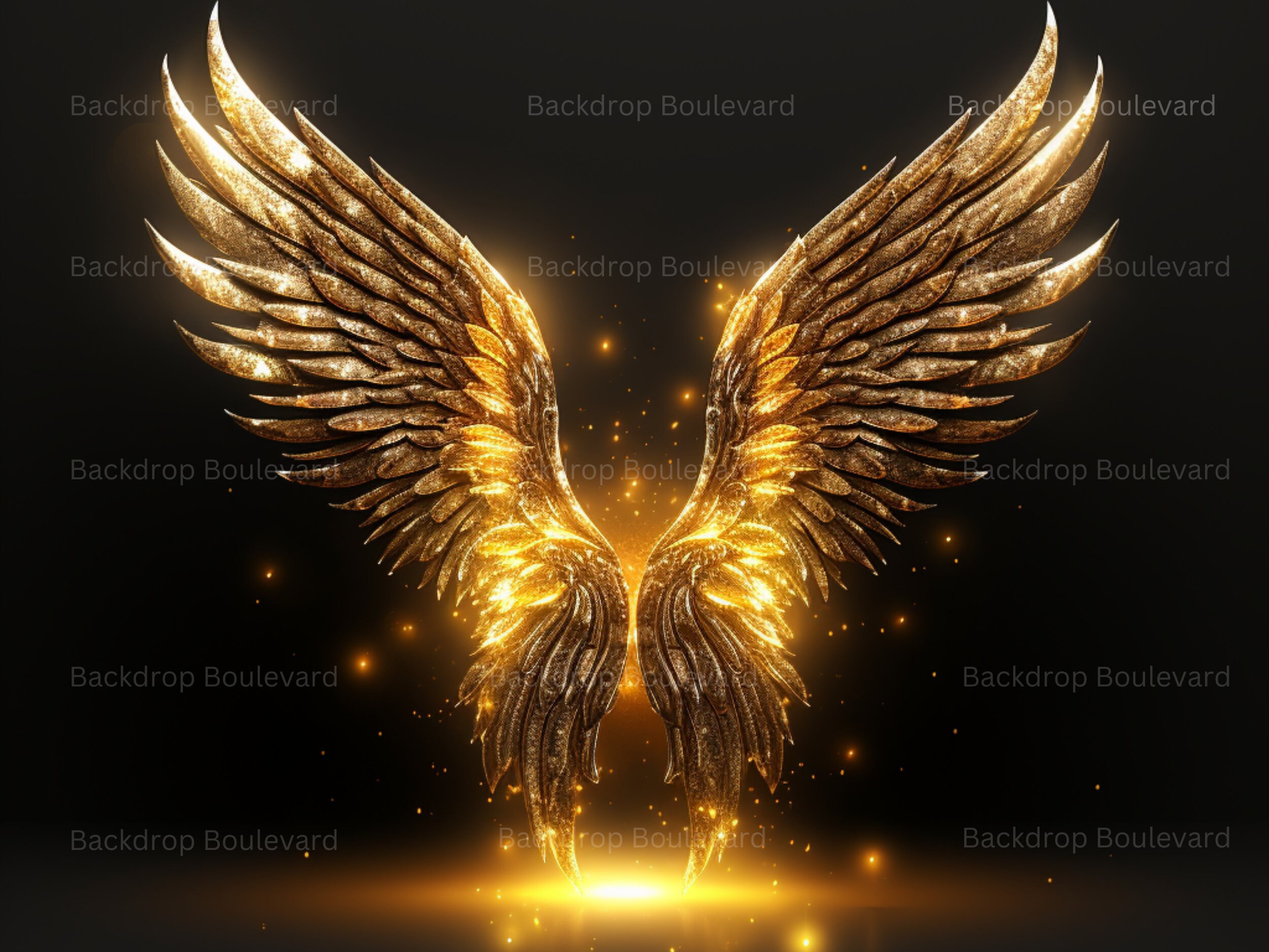 Gold Flame Angel Wings Overlay, Photography Backdrop (digital Download ...