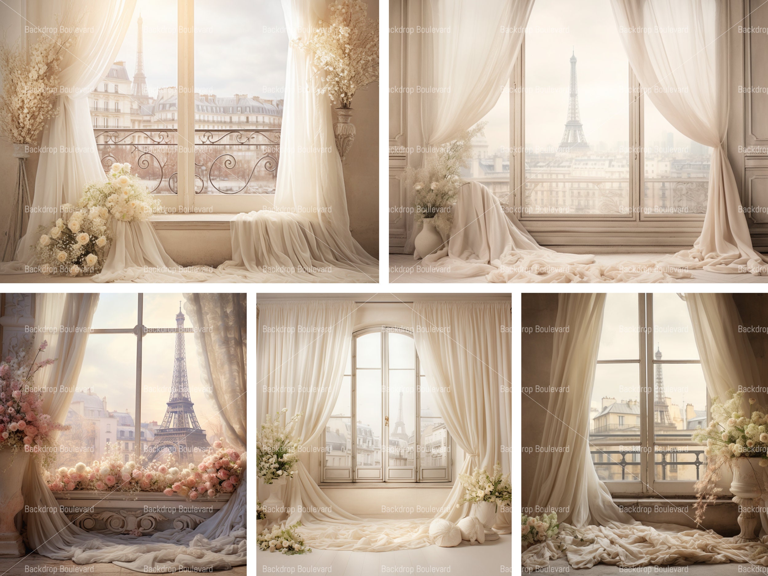 15 Romantic Paris Digital Background / Backdrop for Photography ...