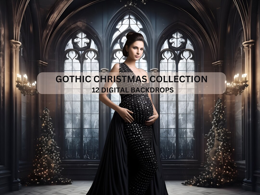 12 Gothic Christmas Digital Backdrops: Elegant Holiday Photography (JPG ...