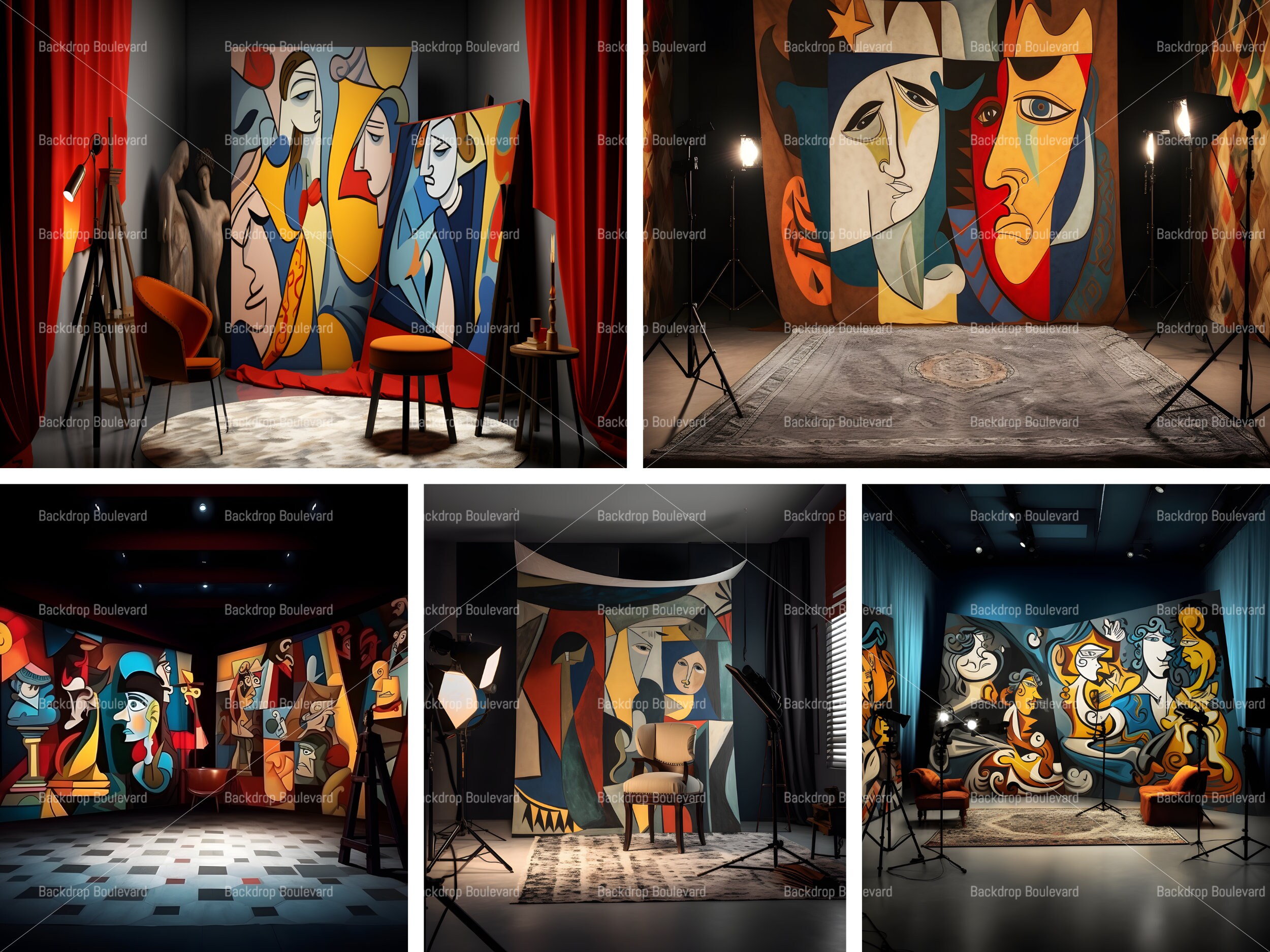 15 Digital Backdrops, Modern Art Digital Backgrounds, Ethnic, Backdrop ...