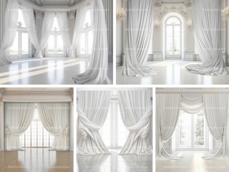 15 White Draped Windows, White Room Backgrounds, Maternity Backdrop ...