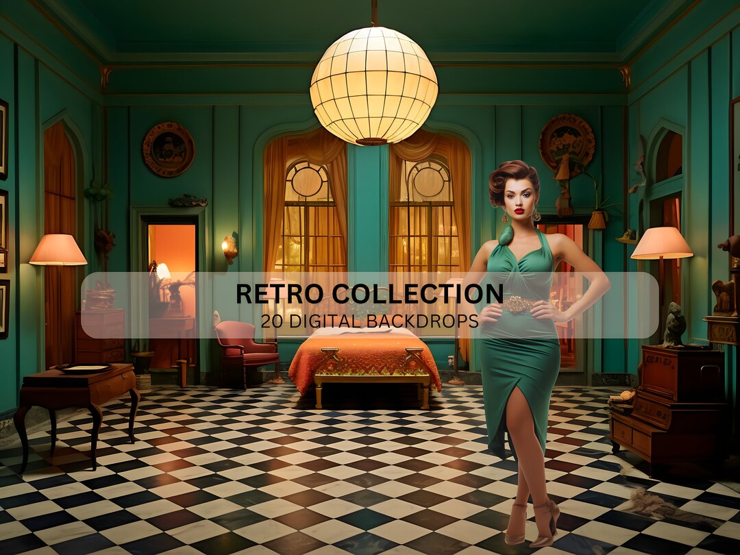 20 Retro Digital Backdrops, Vintage Backdrop, Backdrop Overlays, Studio ...