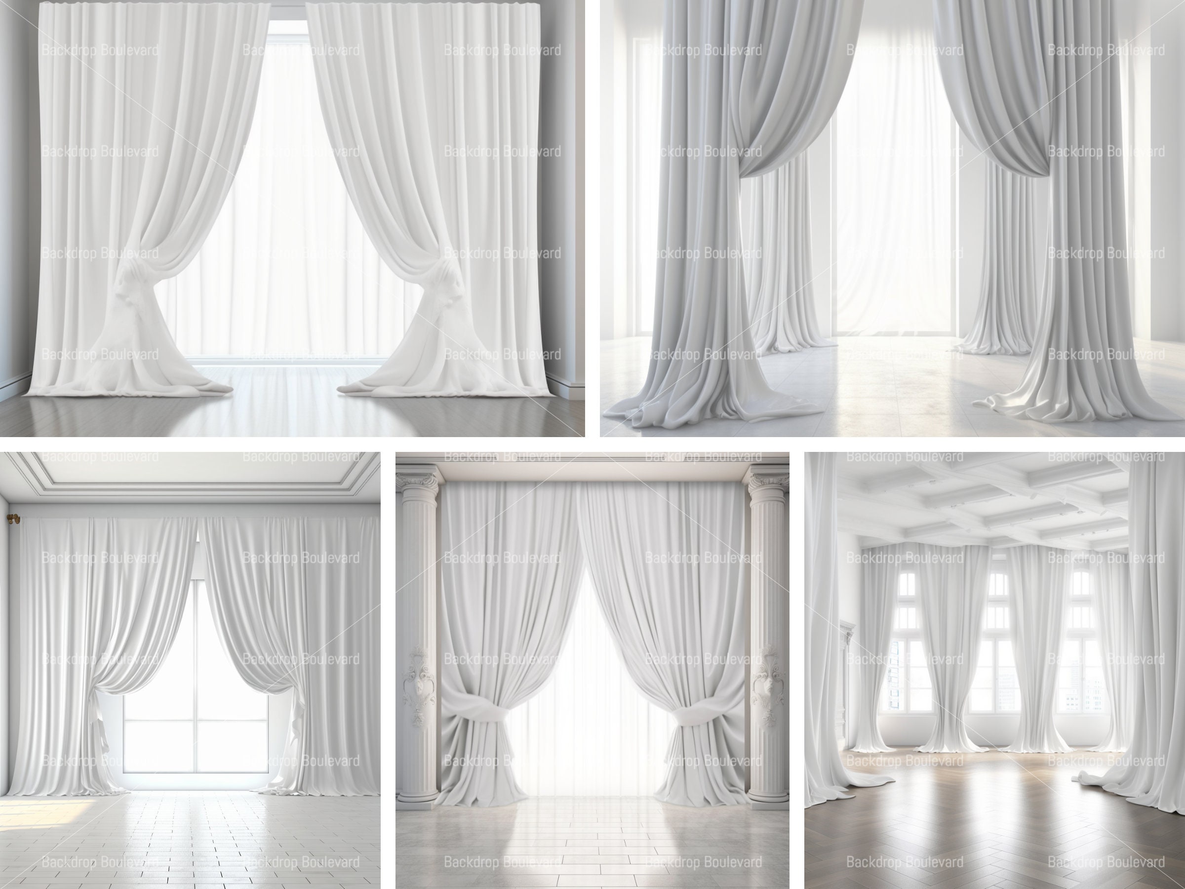 15 White Draped Windows, White Room Backgrounds, Maternity Backdrop ...