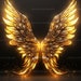 6 Gold Flame Digital Angel Wings Overlay, Photoshop Overlays, Angel ...