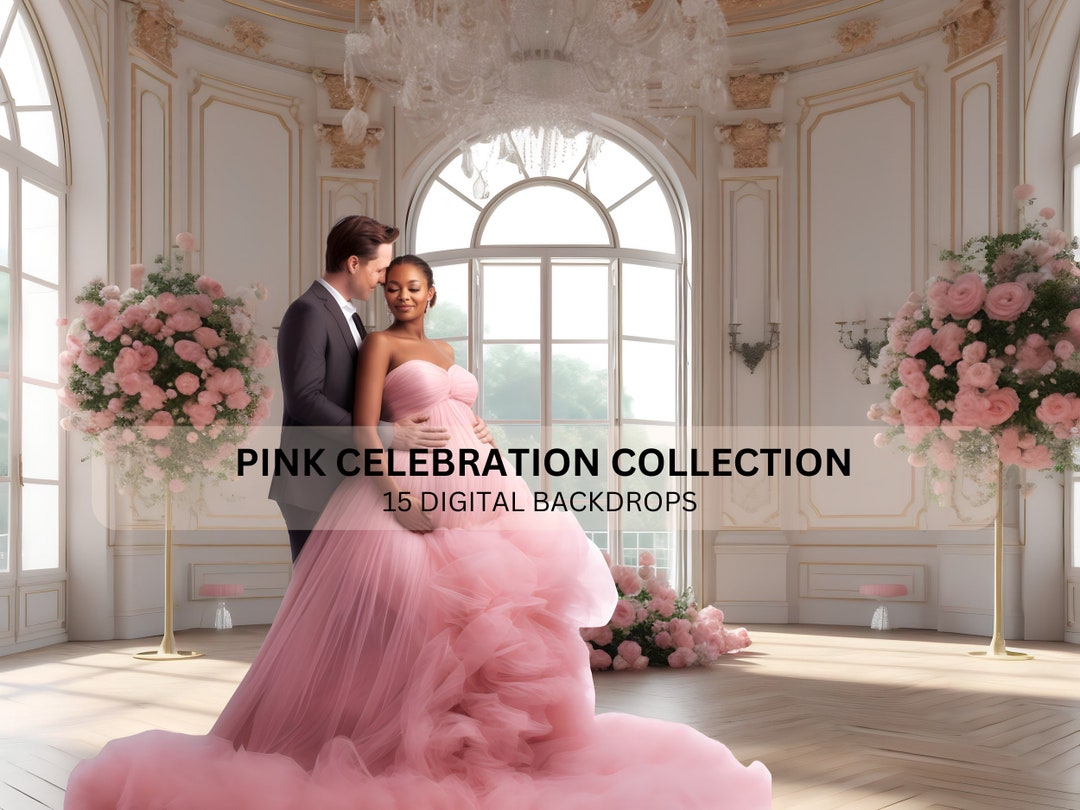 15 Pink Balloon Backdrop, Digital Backdrops, Maternity Digital ...