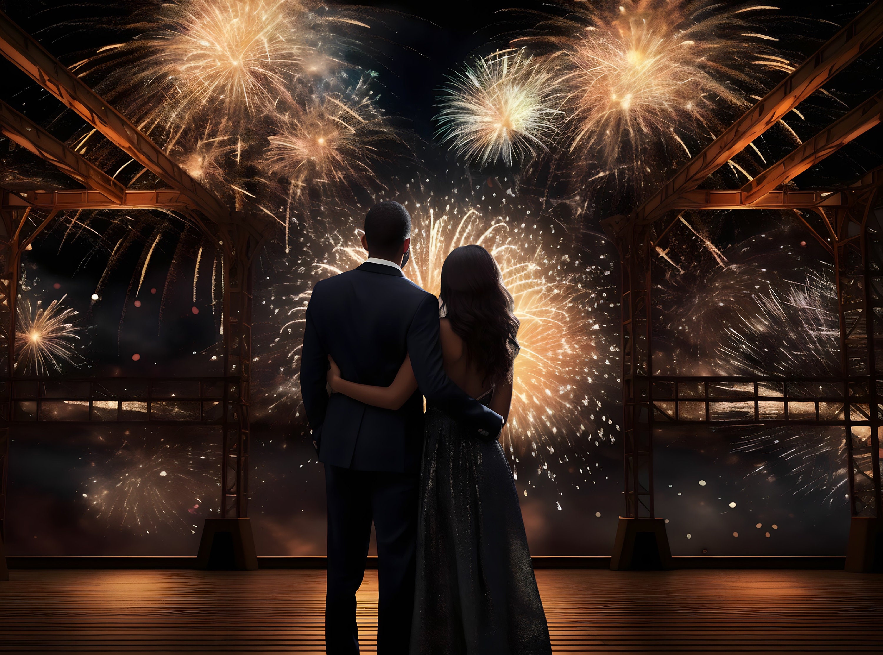 5 Digital Fireworks Digital Backdrops for Photos / New Year's Backdrop ...