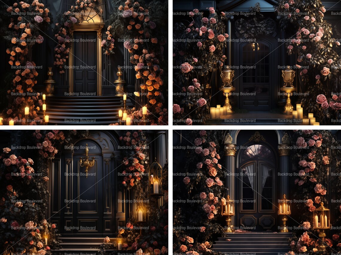 12 Digital Backdrops, Bundle Floral Maternity Backdrop Overlays, Studio ...