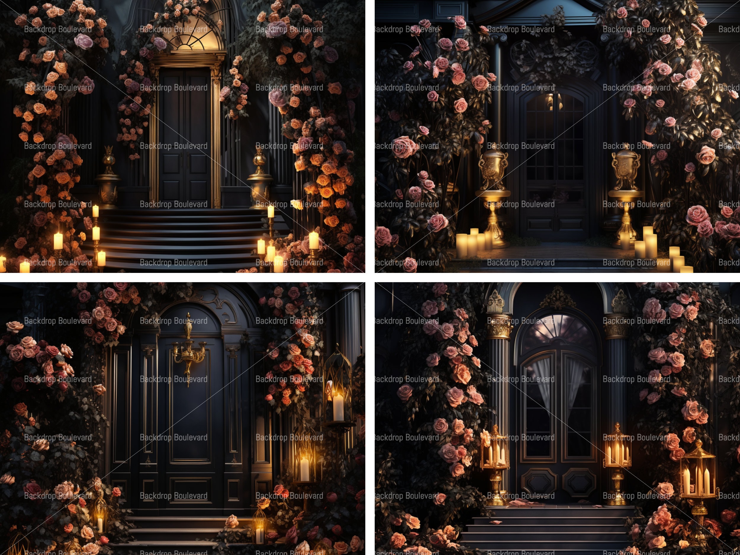 12 Digital Backdrops, Bundle Floral Maternity Backdrop Overlays, Studio ...