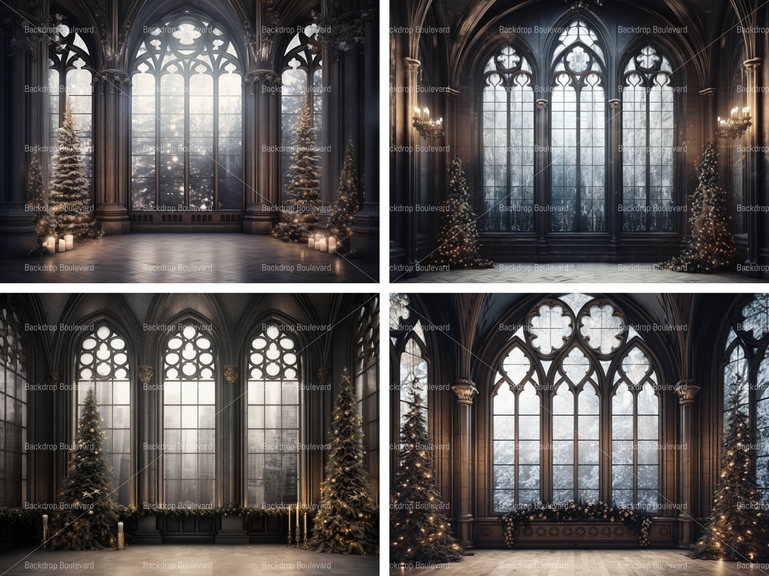 12 Gothic Christmas Digital Backdrops: Elegant Holiday Photography (JPG ...