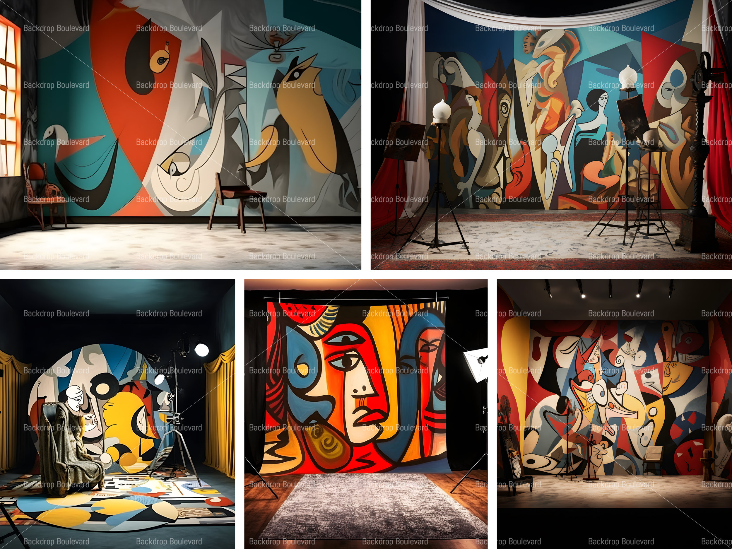 Modern Art Digital Backdrops, Ethnic Overlays (15 PNG) - Etsy