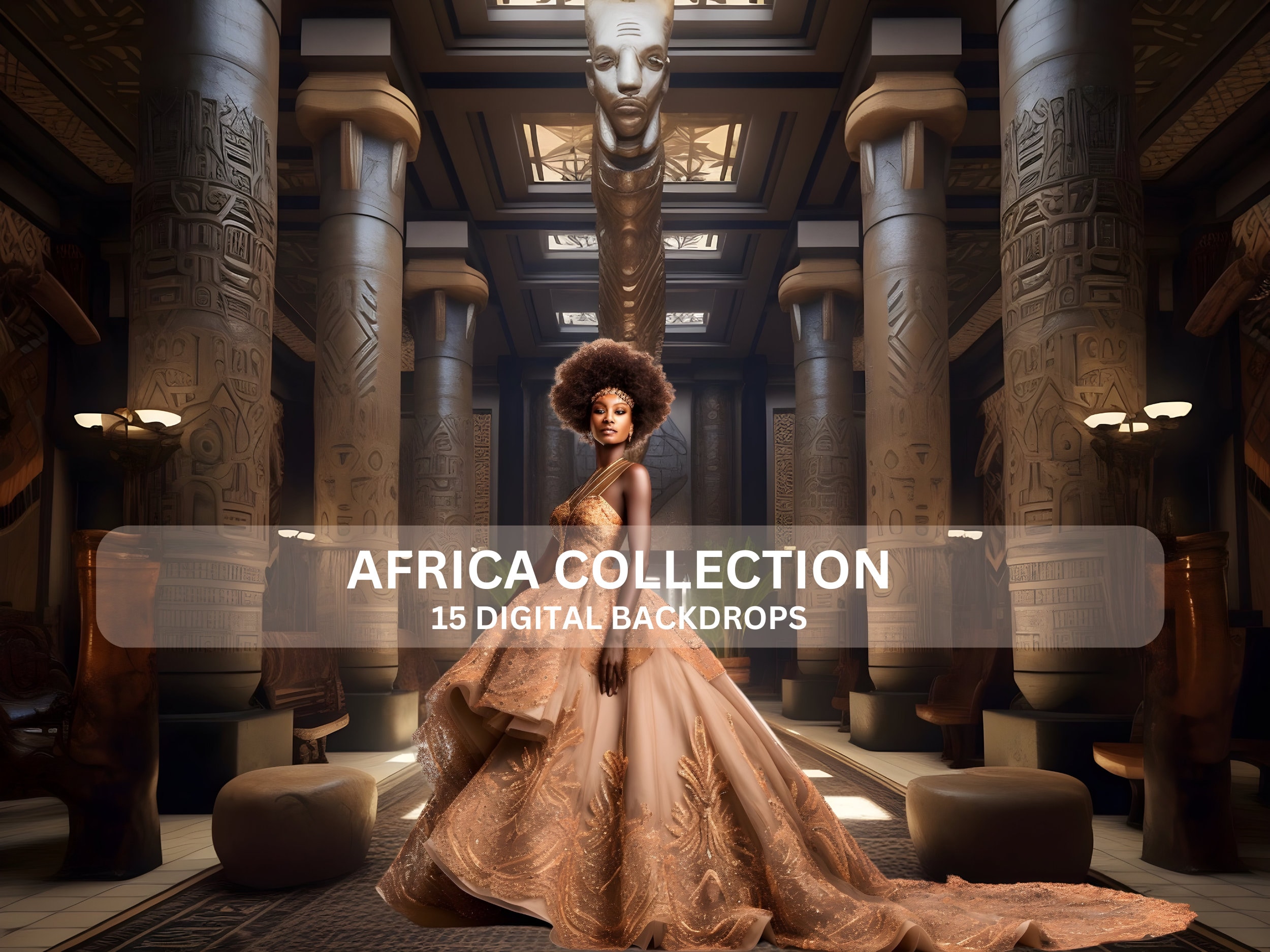 15 African Digital Backdrops, Photography Digital Background Overlays ...