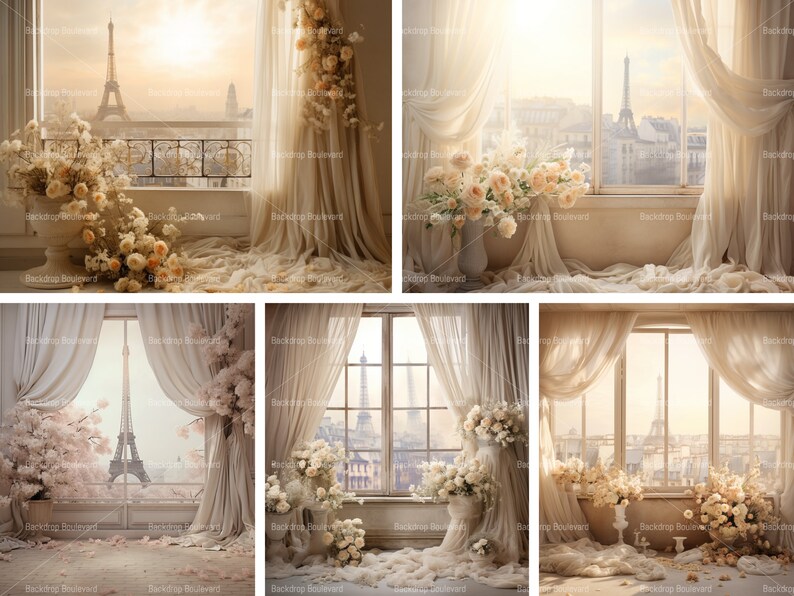 15 Romantic Paris Digital Background / Backdrop for Photography ...