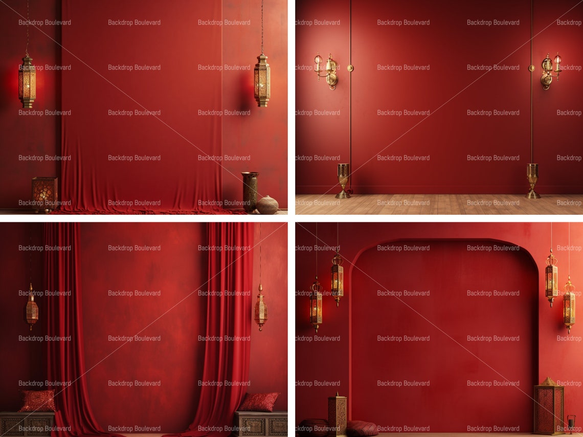 12 Regal Red Digital Backdrops: Elegant Photo Overlays (JPG) - Etsy