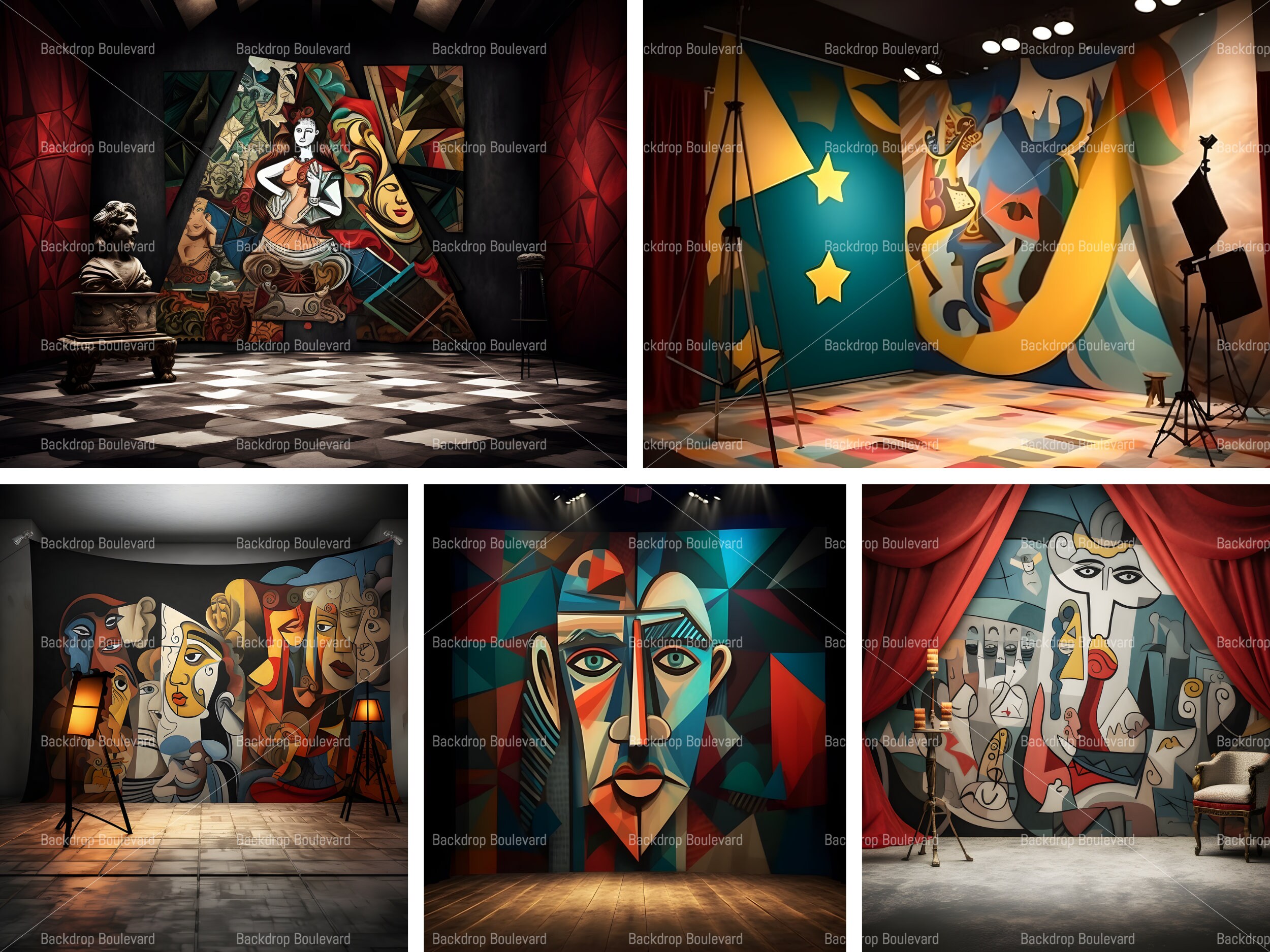 15 Digital Backdrops, Modern Art Digital Backgrounds, Ethnic, Backdrop ...