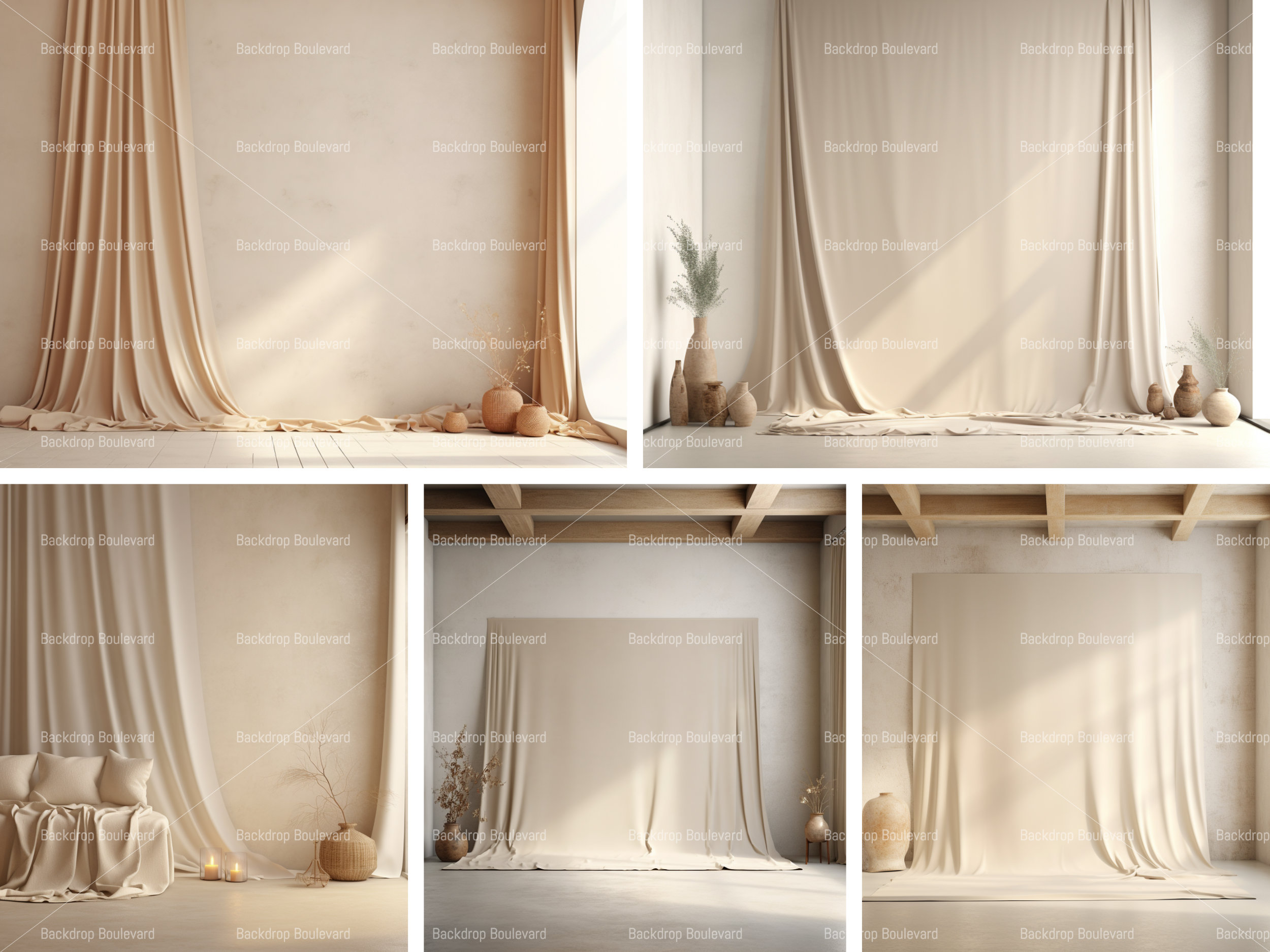 Beige Minimalist Digital Backdrops: Maternity Photography Overlays (PDF ...
