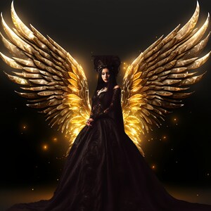 Gold Flame Angel Wings Overlay, Photography Backdrop (digital Download ...